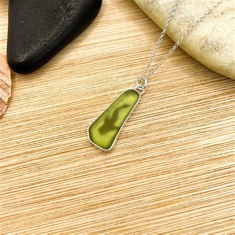 Sea Glass Shell Pendent Sterling Silver Isle Of Wight Etsy Uk Beach