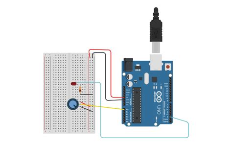Circuit Design Potentiometer Led Brightness Tinkercad