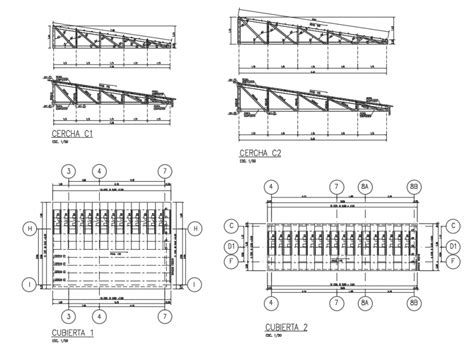 Roof Cover Constructive Structure Details Dwg File