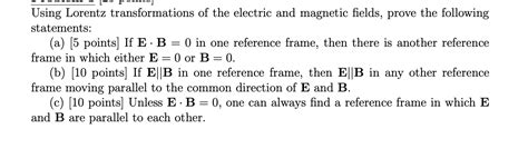 solved using lorentz transformations of the electric and