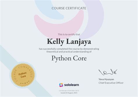 Kelly Lanjaya On Linkedin Python Course Sololearn Completion
