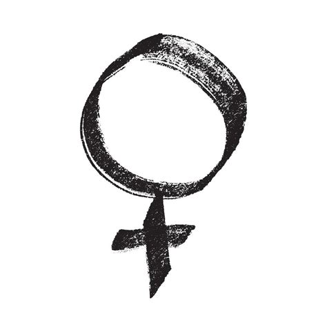 Hand Drawn Female Gender Identity Icon Symbol Used To Represent Sex And