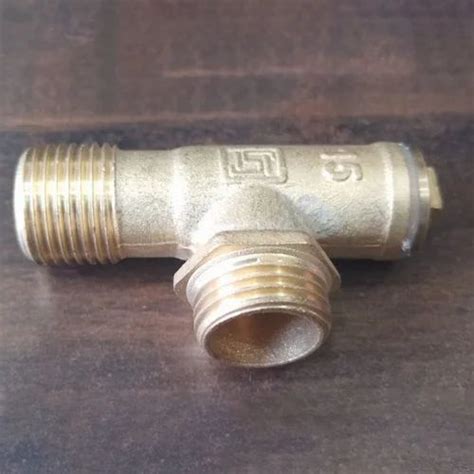 Tee 10mm Golden Brass Ferrules Thread Size Full Threaded Size 10 Mm