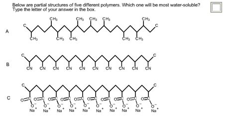 solved below are partial structures of five different