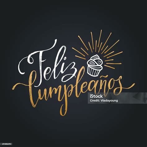 펠리 즈 Cumpleanos 번역된 생일 글자 디자인 벡터 인사말 카드에 대 한 케이크와 함께 축제 그림입니다 개념에 대한 스톡