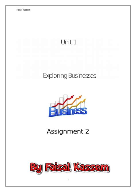 Unit 1 Assignment 2 Exploring Businesses Assignment This Document Includes P4 P5 P6 M3 M4