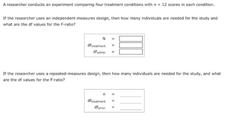solved a researcher conducts an experiment comparing four