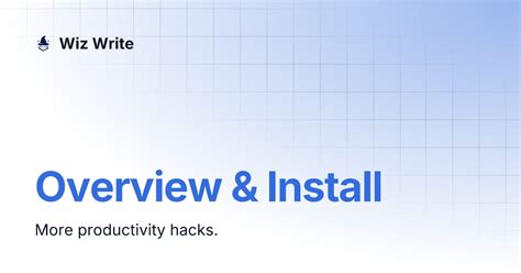 overview and install wiz write