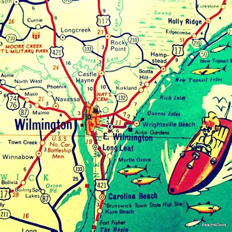 Wilmington Map Wilmington North Carolina Map Wall Art Fathers