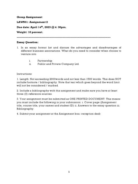 Law 501 Assignment 2 Pdf