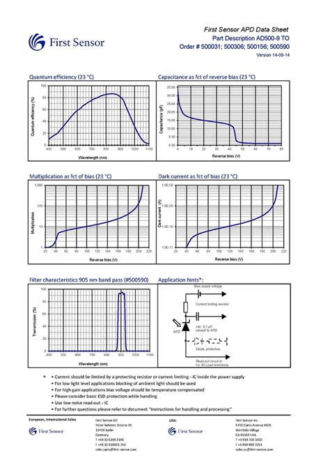 Laser Range Diode Silicon Sensor Apd Ad500 9 Avalanche Photodiode Apd Filter Laserse