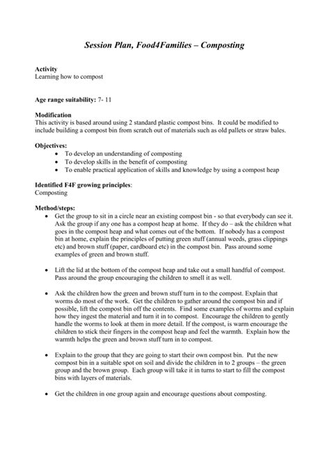 Session Plan Composting