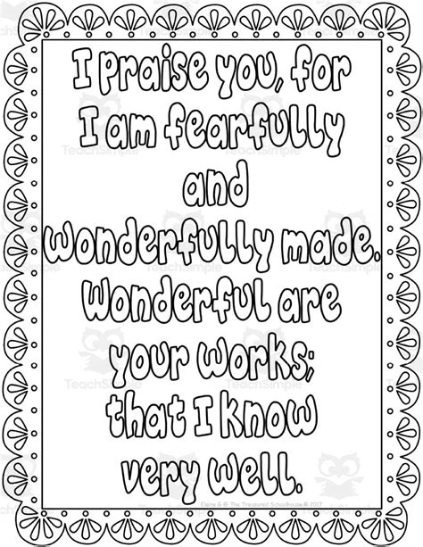 Psalm 139 14 Coloring Pages 2025