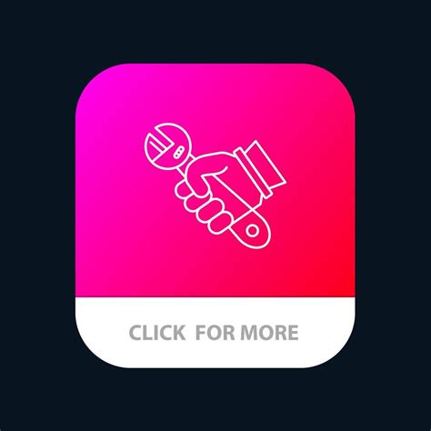 Wrench Repair Fix Tools Hand Mobile App Button Android And Ios Line