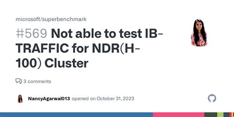 Not Able To Test IB TRAFFIC For NDR H Cluster Issue Microsoft Superbenchmark GitHub