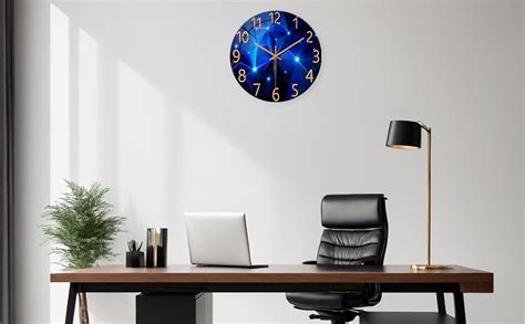 Amazon.com: Constantplanet Blue Wall Clock Battery Operated - 14 Inch Modern Wall Clock Non ...