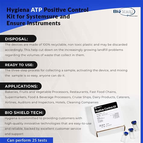 Hygiena Bio Shield Tech Atp Positive Control Kit Nepal Ubuy