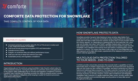 Solution Brief Comforte Data Protection For Snowflake