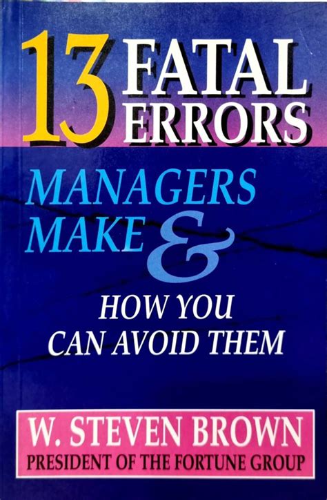 Fatal Errors Manages Make And How You Can Avoid Them Books N Bobs