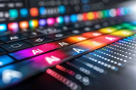 Vibrant Ai Interface With Colorful Buttons Futuristic Technology Modern Dashboard Advanced