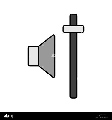 audio volume slider control vector greyscale icon stock vector image