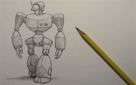 robot drawing step by step pencil drawing robot robots drawing drawings lion drawing simple
