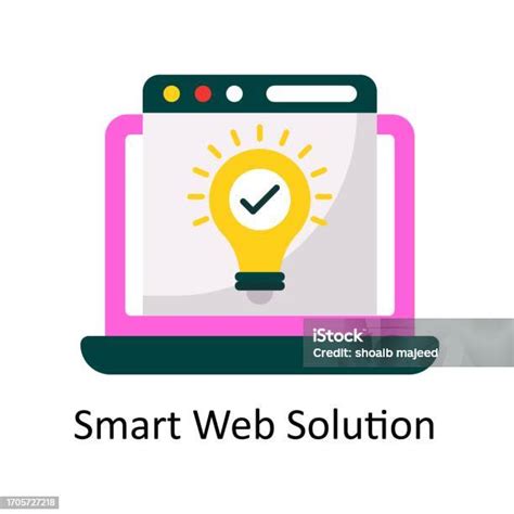 스마트 웹 솔루션 벡터 플랫 아이콘 디자인 그림입니다 흰색 배경에 기호 Eps 10 파일 0명에 대한 스톡 벡터 아트 및 기타 이미지 0명 개념 개발 Istock