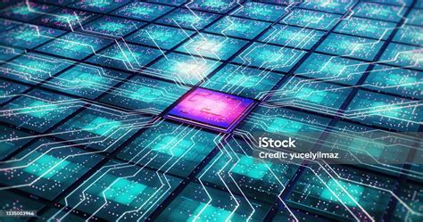 회로 기판 패턴 닫기 Cpu 데이터 처리 미래지향적인 Ai 프로세서 0명에 대한 스톡 사진 및 기타 이미지 0명 3차원