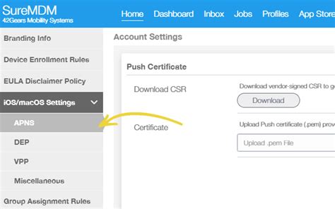 APNs Certificate Apple Devices Management Gears UEM