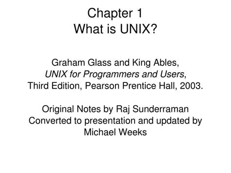 PPT Chapter 1 What Is UNIX PowerPoint Presentation Free Download ID 3050479