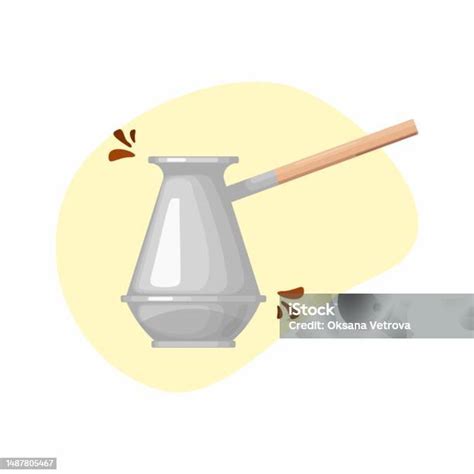 커피를 만들기위한 예시 편집 장치 커피 터크 커피 커피 음료 커피 포트 메뉴 또는 광고 배너에 대한 벡터 이미지 공예에 대한