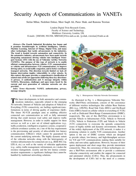 Pdf Security Aspects Of Communications In Vanets