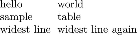 tex core table column spacing in plain tex with settabs tex