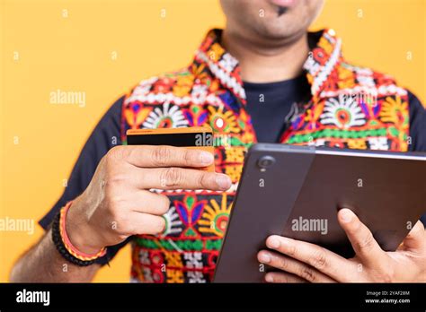 Person Adding Payment Method On Website Using Tablet Purchasing Stuff