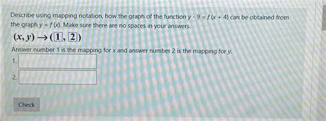 solved describe using mapping notation how the graph of the