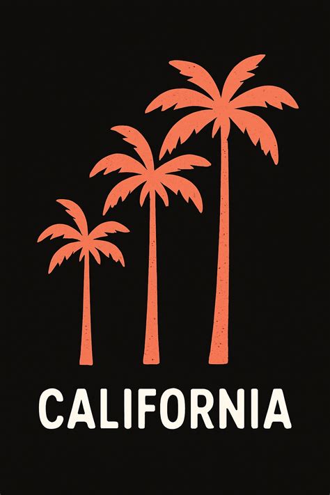 Minimalist Hawaii Palm Trees Graphic Design Poster Playground