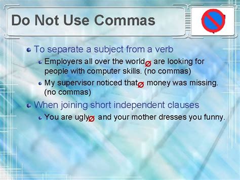 Using Commas Use Commas In Lists Use Commas