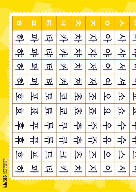 [한글 음절 포스터 만들기 3장] A3 사이즈 자음모음 음절 포스터