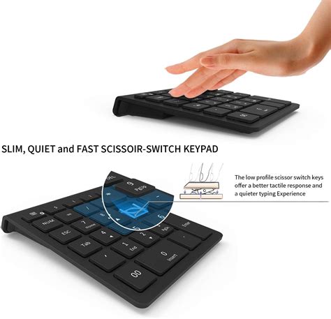 Jelly Comb Bluetooth Numeric Keypad Ultra Slim Full Size Key Wireless Number Pad BigaMart