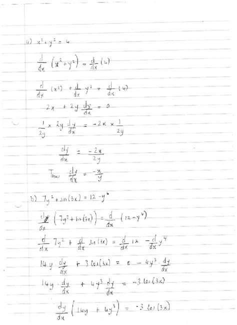 Scan 20230804 Solved Implicit Differentiation Questions Mat1512 A A2 Y2 4 Dn D X Y2