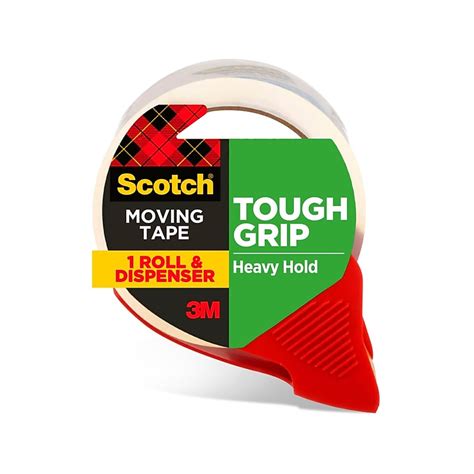 Scotch Tough Grip Moving Packing Tape With Dispenser 188 X 382 Yds Clear 3500s Rd Image 1