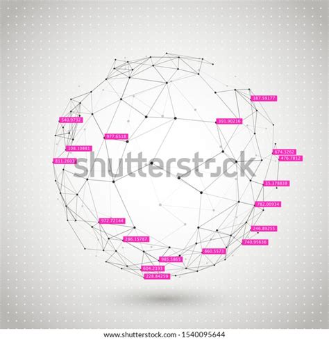Data Clusterization Abstract Background Connected Sphere Stock Vector