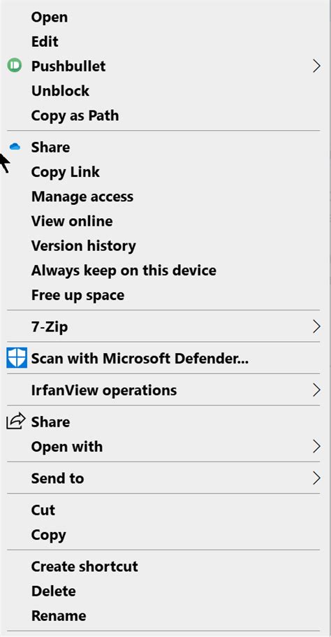 edit onedrive file context menu r onedrive