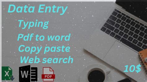 do data entry pdf to excel copy paste web research typing by