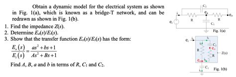 Solved Obtain A Dynamic Model For The Electrical System As Chegg