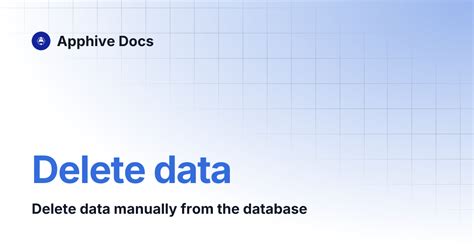 Delete Data Apphive Docs