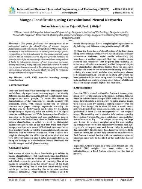 Mango Classification Using Convolutional Neural Networks Pdf