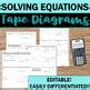 Solving Equations With Visual Models Bundle Tape And Hanger Diagrams EDITABLE