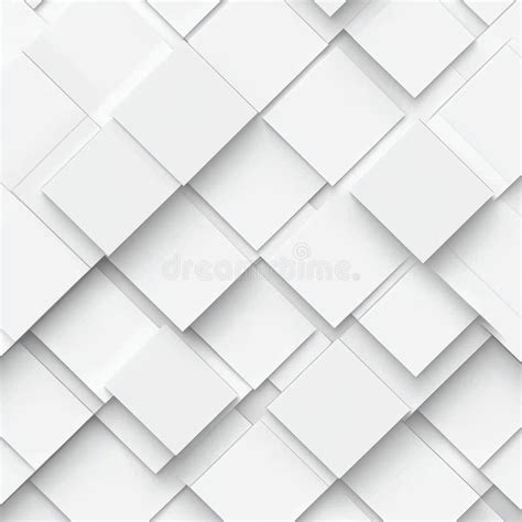 Elegant Modern White And Light Grey Geometric Pattern With Overlapping Squares Stock