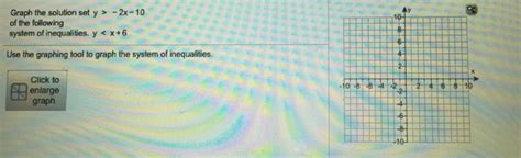 solved graph the solution set y 2x 10 of the following